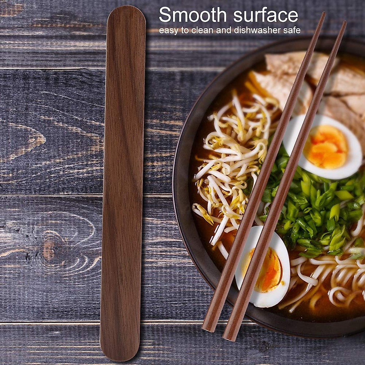 Wooden Chopsticks Set, Wooden Reusable Chopsticks Set with Chopsticks Case Easy to Carry Eco-friendly