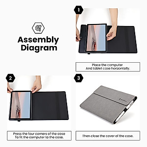 Omnpak Protective Case for Surface Go 4 2023/Go 3 2021/Go 2 2020/Go 2018 with Stylus Holder, Multiple Angle Slim Lightweight Cover, Compatible with Type Cover Keyboard（Keyboard Not Included）