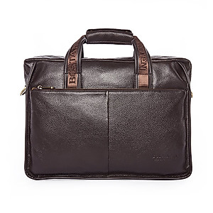 BOSTANTEN Leather Briefcase Handbag Messenger Business Bags for Men Black
