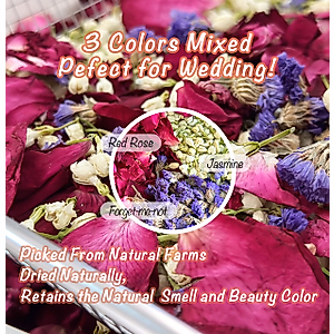 Dried Flower Petals,Dried Rose Petals for Weddings, 20 Cups(3.5Oz) Biodegradable Flower Petals Confetti,Flower Girl Proposal,Table Decorations Valentine's Day