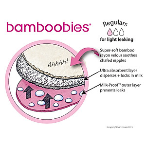 Bamboobies Women’s Nursing Pads, Reusable and Washable, Multi-Color, 3 Regular Pairs and 1 Overnight Pair, Leak-Proof Pads for Breastfeeding, 4 Pairs