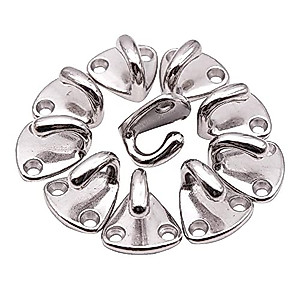 5pcs 316 Stainless Steel Boat Eye Fender Hook, Silver Mini Pad Eye Marine Sailing 27mm x 27mm Boats Accessories