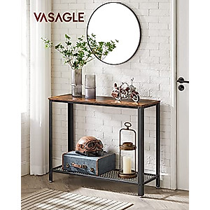 VASAGLE Standing Baker's Racks, 30.6" H, Rustic Brown & Console Table, Sofa Table, Metal Frame, Easy Assembly, for Entryway, Living Room, Rustic Brown ULNT80X