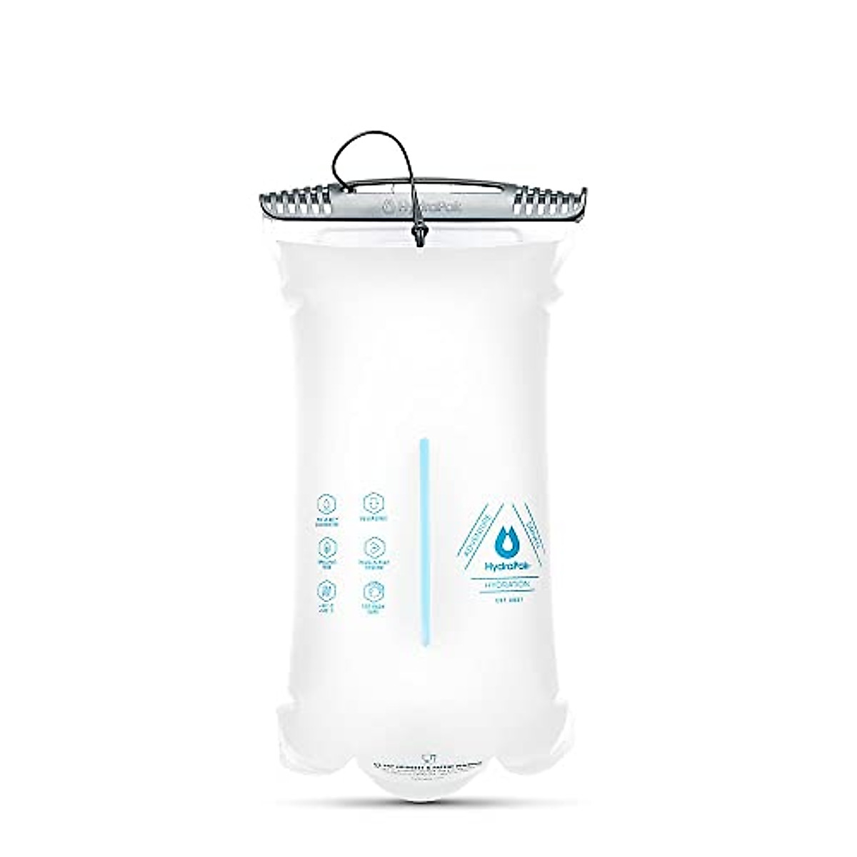 Hydrapak A262 Shape-Shift Low-Profile Water Bladder/Reservoir for Hydration Backpacks, 2-Liter (75 oz.), High Flow Bite Valve, Safe & Reliable, Clear