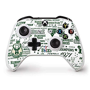 Skinit Decal Gaming Skin compatible with Xbox One S Controller - Officially Licensed NBA Milwaukee Bucks Historic Blast