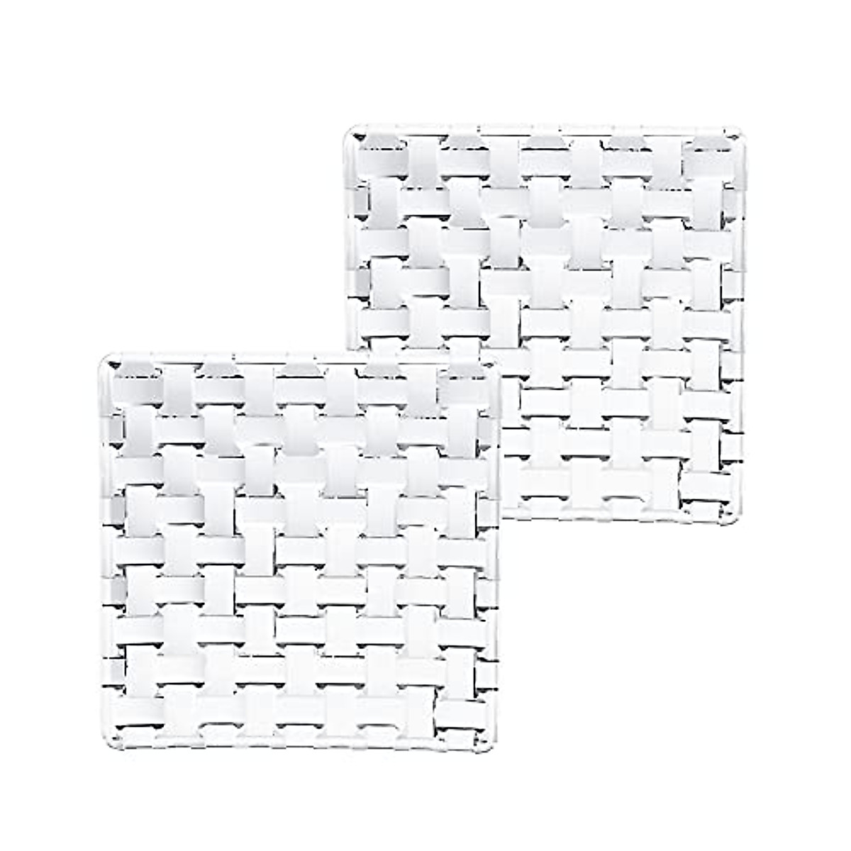 Nachtmann Bossa Nova CollectionGlass Platter, 5.5-Inch, Made of Clear Crystal, Serving Platter for Cake, Dessert, Woven Glass Design, Square, Set of 2