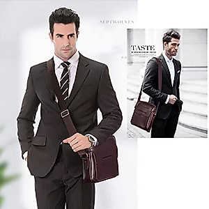 Leathario Men's Crossbody Bag Leather Shoulder bag For Men Messenger Sling Bag For Work Business Satchel Travel