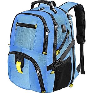 YOREPEK Travel Backpack, Extra Large 50L Laptop Backpacks for Men Women, Water Resistant College Backpack Airline Approved Business Work Bag with USB Charging Port Fits 17 Inch Computers, Cobalt Blue