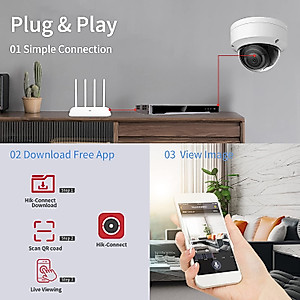 Hikvision IP Camera 8mp DS-2CD2183G2-I 2.8mm Lens AcuSense Vandal WDR Fixed Dome Network Camera PoE Camera,IR 30m,H.265+,IP67,IK10,International Version