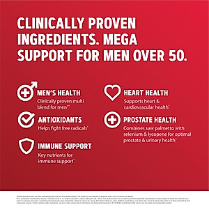 GNC Mega Men 50 Plus Multivitamin | Antioxidants | Heart Health | Prostate and Circulatory Support | 60 Count