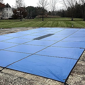 WaterWarden Inground Pool Solid Safety Cover 30' x 60', Rectangle, 15-Year Warranty, UL Classified to ASTM F1346, Triple Stitched for MAX Strength, Break-Strength of Over 4,000 lbs., Hardware Included