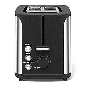 Toaster 2 Slice, Extra Wide Slot, Stainless Steel, 7 Browning Shade Settings, Bagel/Cancel/Gluten-Free/Reheat Function, 900 Watt