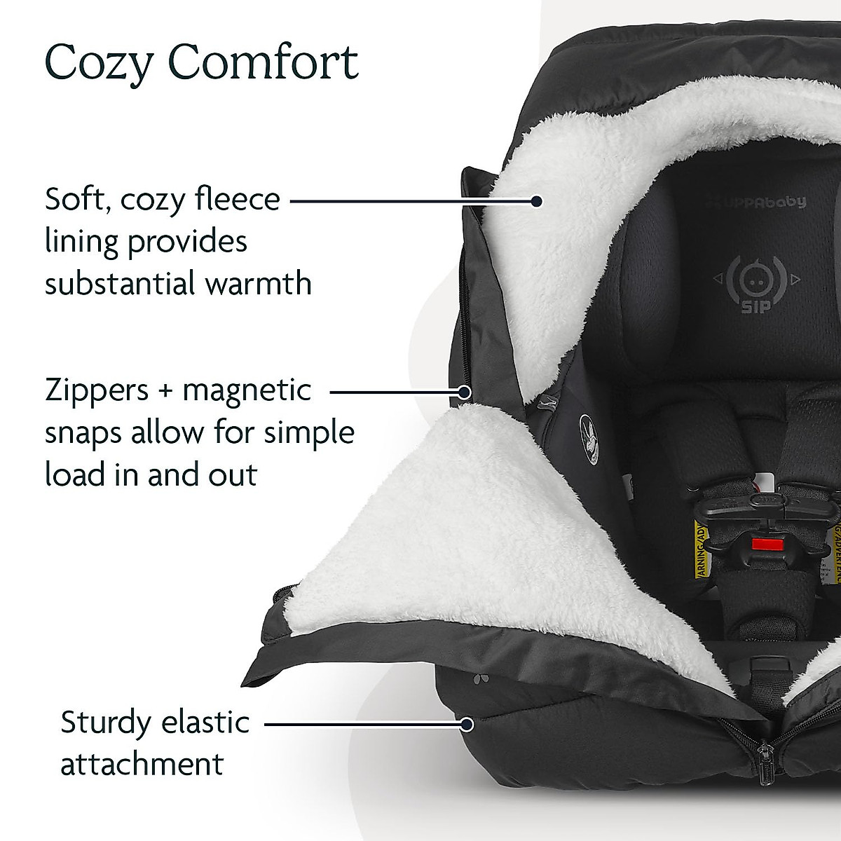 UPPAbaby CozyGanoosh Footmuff/Easily Attaches to Strollers + RumbleSeat/Ultra-Plush, Weather-Proof/Charcoal