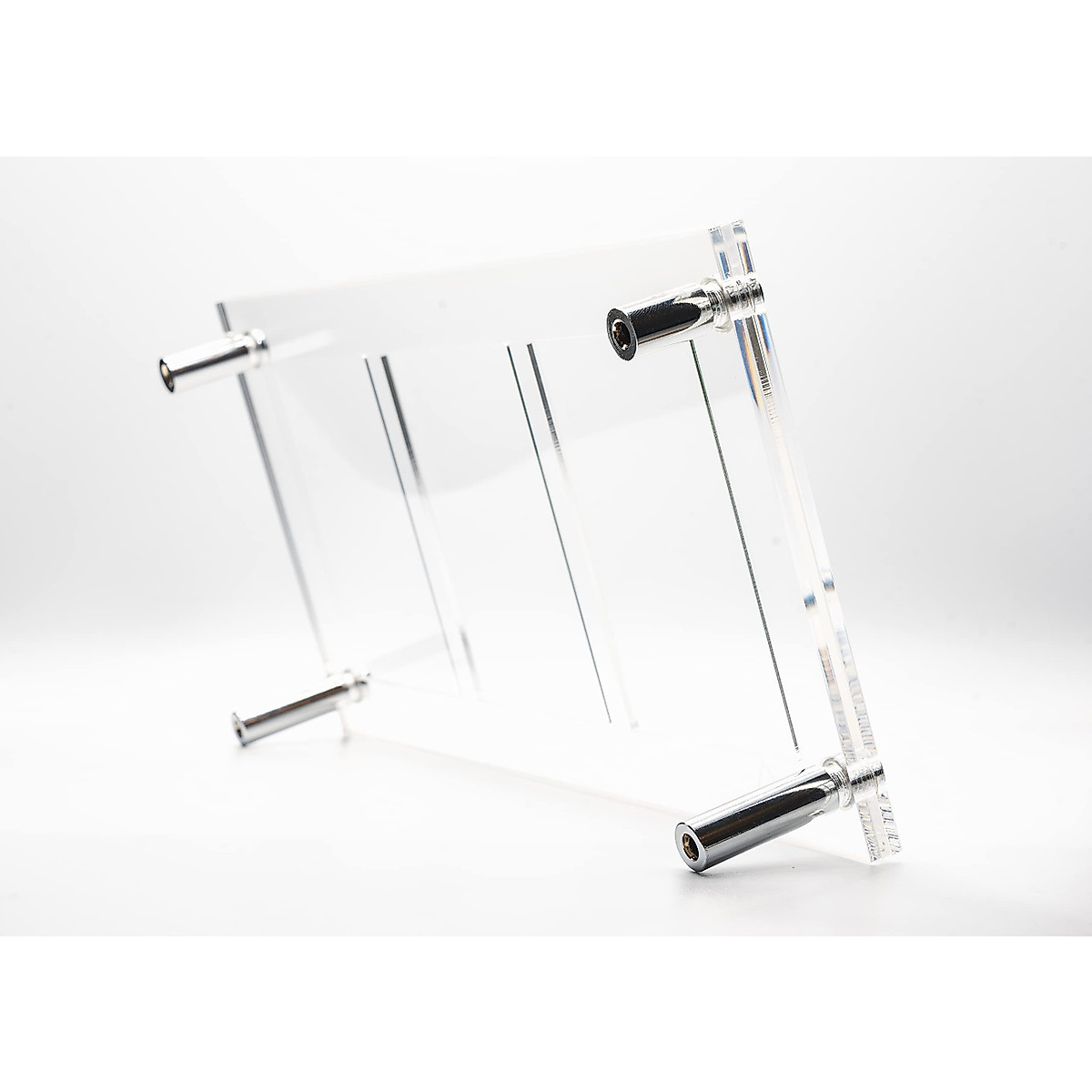 Trading Card Frame Holder Stand Display - 3 Card Slots Clear Acrylic UV Filtering Screwdown