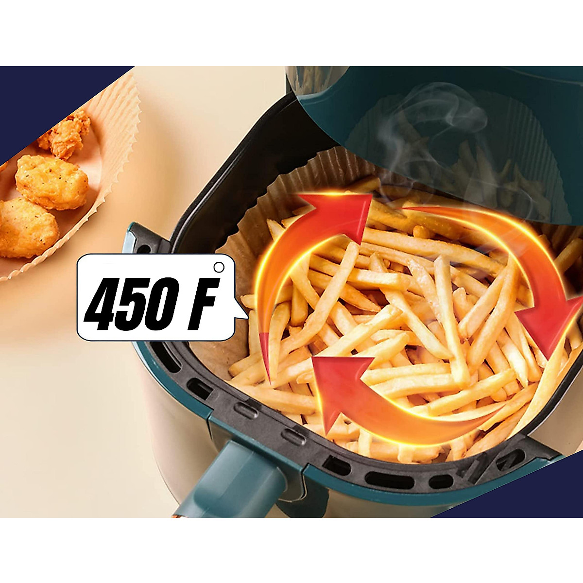 200PCS Air Fryer Disposable Paper Liner, 6.3 inch Non-stick Air Fryer Disposable Liners, Food Grade Parchment,Baking Paper for Air Fryer And Baking Roasting Microwave