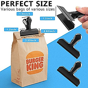 Bag Clips, Heavy Duty Stainless Steel Chip Clips, 8 Pack Food Bags Clamp Great for Kitchen Office to Seal Coffee Bags, Paper Sheets - Pack of 8