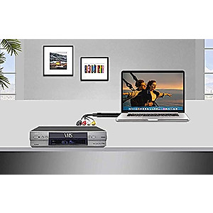 AIFUSI USB 2.0 Audio/Video Converter, VHS to Digital Converter, Video Capture Card VCR TV to DVD Converter for Mac, PC Support Windows 2000/10 / 8/7 / Vista/XP/Android
