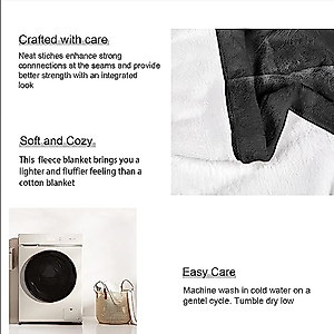 HommomH 40"x50" Blanket Soft Fluffy Flannel Fleece Throw Black Cat