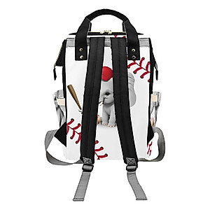 CUXWEOT Baseball Baby Elephant Diaper Bags Personalized with Name Customized Travel Back Pack Hiking Camping Mum Backpack