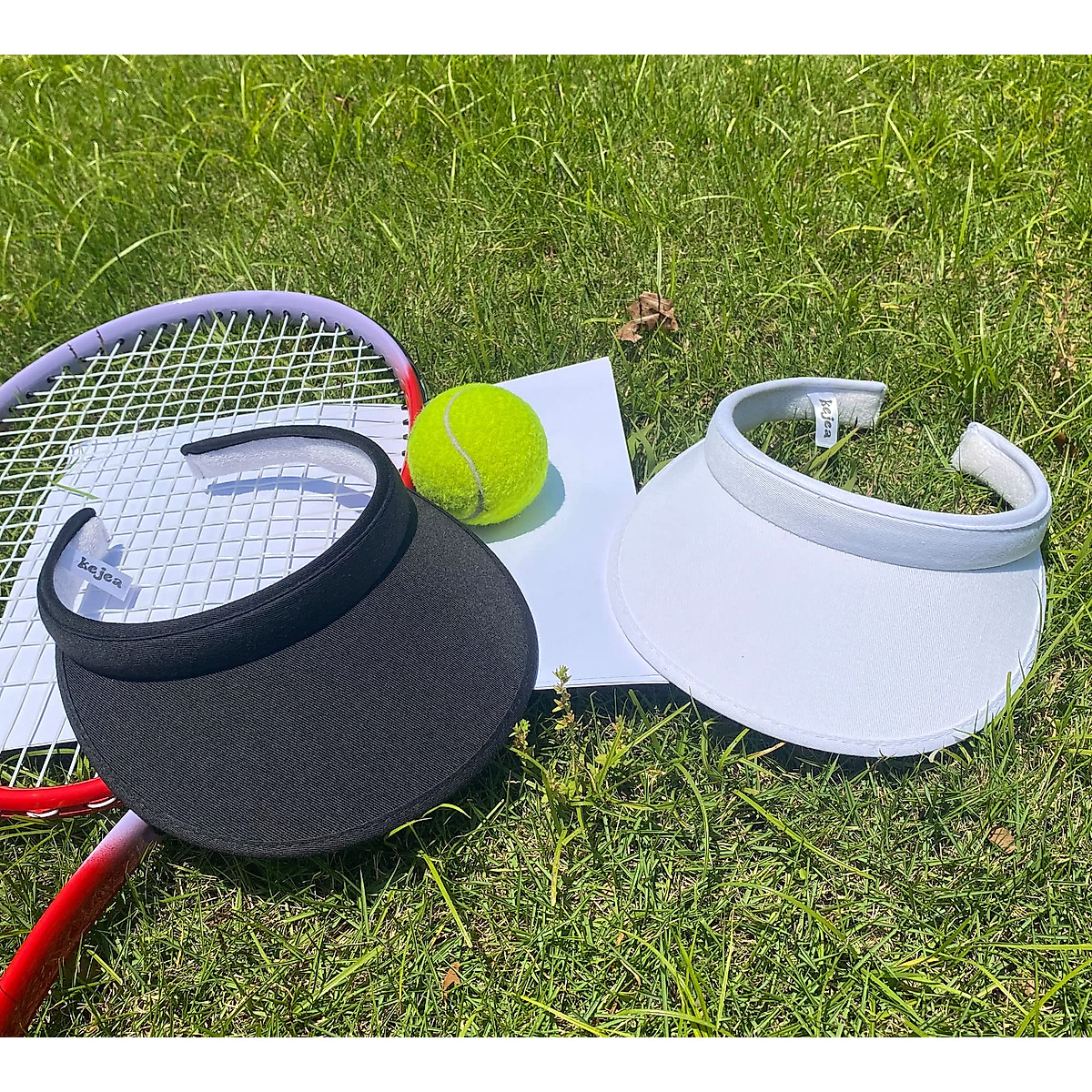 2 Pack Sun Visor Hats Women Men Clip-On Wide Brim Visors Adjustable UV Protection Sunhat Outdoor Sports Golf Tennis Travel Beach Summer Cap White