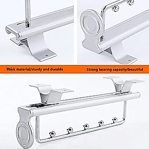 ZYFA Heavy Duty Retractable Pull Out Pants Rack Adjustable Closet Rod, Extendable Wardrobe Rail Tube Valet Rod Clothing Mount Wardrobe Hanger for Hanging Clothes,Top Mount, 35cm