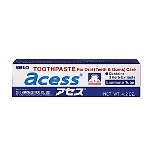 Acess Toothpaste for Oral Care, Herbal Toothpaste For Healthy Teeth and Gums, Pack of 1, 4.2 Ounce, Made in Japan
