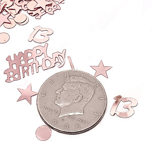 TFYU Happy Birthday Party Table Confetti - Twinkle Stars Foil Metallic Sequins Confetti and Special Events Table Scatters Decorations Confetti Decorations about 700pcs（Rose gold） (13 years old)