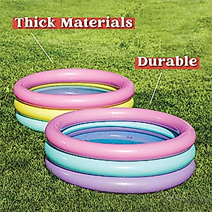 2 Packs 34'' Multicolor Inflatable Kiddie Pools, Baby Swimming Pool Set, Seasonal Merriment for Kids Water Pool Pit Ball Pool Indoor&Outdoor (34’’ x 10’’)