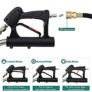 YITAHOME Pressure Washer Surface Cleaner, 20" Dual Handle with 4 Nozzles, High Pressure Cleaner for Driveways, Sidewalks, Patios, Decks Stainless Steel Housing & 3/8" Quick Connector, Max 4500 PSI