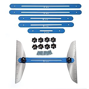 Wondgo Stair Tread Gauge Template Tool - Solid Metal Stair Fixture for Precise Angle and Length Measurement, Suitable for Stairs, Risers, Shelves, and Shelf Marking Tools for Cutting Dry Walls (Blue).
