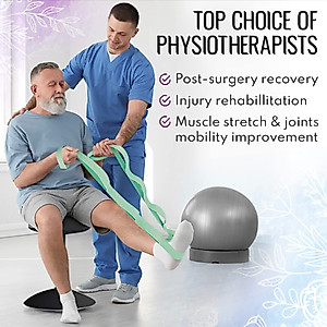 [NEW 2023] TECEUM Stretching Strap for Yoga & Physical Therapy – 10 Loops – Choice of materials & colors – Non-elastic Leg Stretch Out Straps for Stretching, Exercising, Pilates, Post-injury