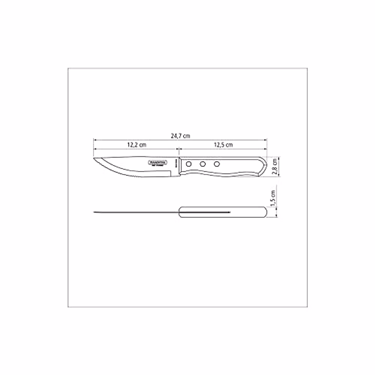 Tramontina 5” Jumbo Steak Knives Set of 4, Sharp Knife with Wooden Handle, ‎Camping, Kitchen, Rustic, 22399079