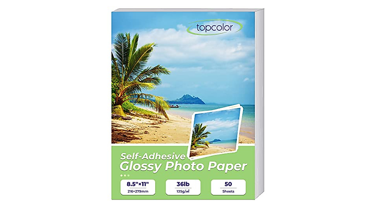 Glossy Sticker Photo Paper - 50 Sheets for Inkjet Printers