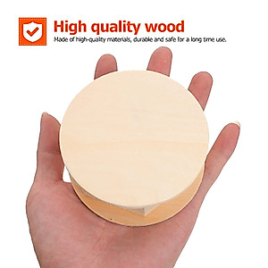 SEWACC 6 Pcs Diy Storage Box Small Containers Clay Storage Bins Simple Storage Holder Wood Storage Case Sundries Case Wood Organizing Container Wood Case Small Wooden Box Round