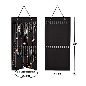 ZFZGFRCS Hanging Jewelry Organizer, Large Capacity and Organizer Storage for Hanging Necklaces, Bracelets, Earring Chains, Anklets, etc. (Black)