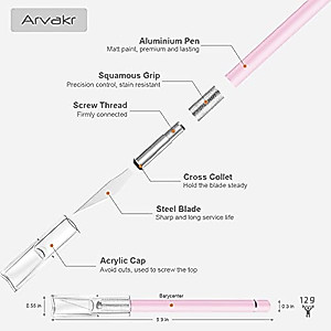 Craft Hobby Knife , Exacto Knife , 2 Knives and 60 Blades with a Bag , Precision Cutter Knife for Cutting Carving Scrapbooking Stencil , Pink