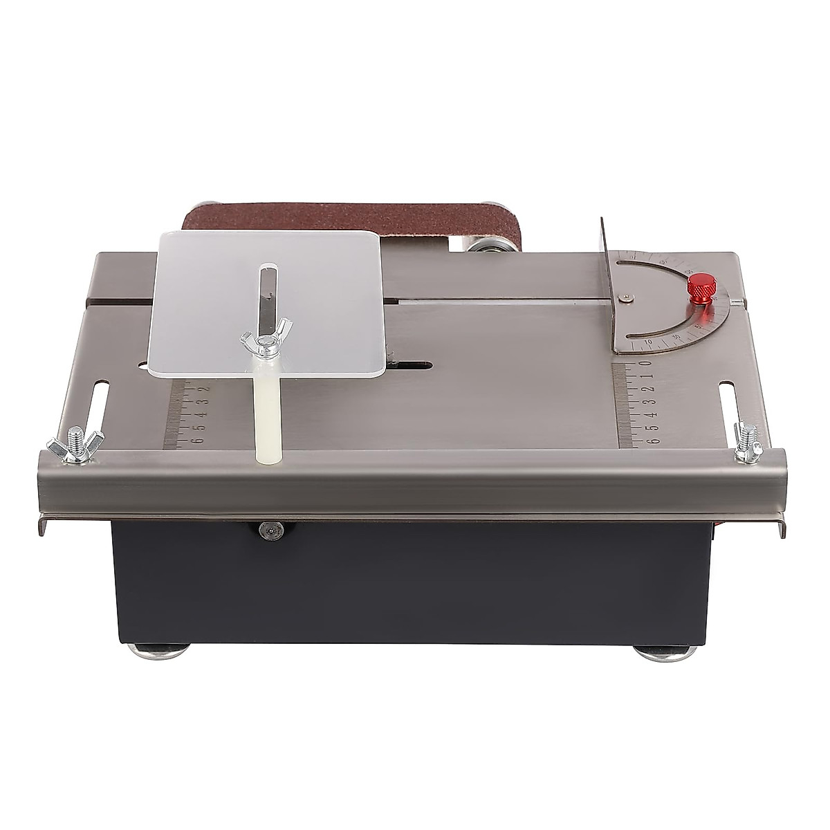 Mini Table Saw 10000RPM Hobby Electric Saw 7-Level Adjustable Speed 0-90 Angle 1.3Inch Cutting Depth DIY Crafts Cutting Tool for Metal Wood Plastic Acrylic 200W