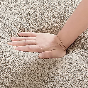 Sofa 87'' Lambswool 3 Seat Cushion Couch for Living Room,Mid Century Comfy Modular Sofa with Throw Pillows