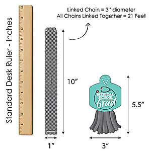 Big Dot of Happiness Medical School Grad - 90 Chain Links and 30 Paper Tassels Decoration Kit - Doctor Graduation Party Paper Chains Garland - 21 feet