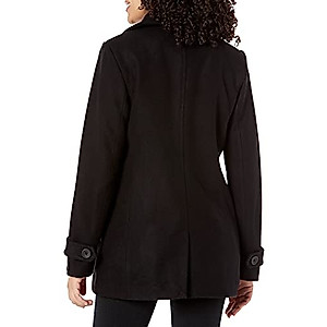 Amazon Essentials Women's Long-Sleeve Plush Peacoat, Black, Small