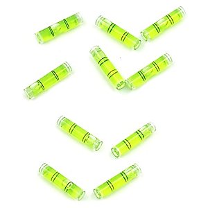 Chiloskit 10 Pcs Cylindrical Plastic Bubble Spirit Level Vials for RV TV Picture Frame Hanging Tool Leveler, 8x35mm