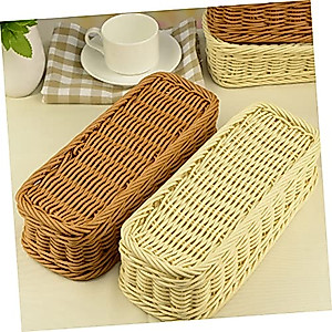 UPKOCH Outdoor L Table Chopsticks Bins Items Napkins K Vegetables Dinning Divider Storage Spoons Phone Keys Rectangular Plate-basket Holder Cutlery Cabinet Knitting Rattan Wicker
