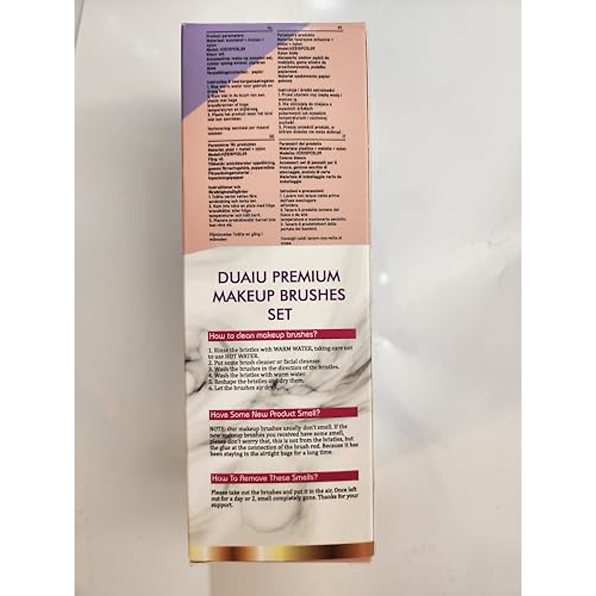 DUAIU Makeup Brushes Set Make Up Brushes Professional 15Pcs Marble Makeup Brush Set for Foundation Powder Concealers and Eyeshadow with Exquisite Marble Bucket Gift Box…