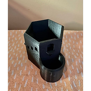 Mini Castle Succulent Planter Sustainable 3D Printed PLA Decorative Planter Succulent Planter Tower - Building Planter - Architecture Pot (Black)