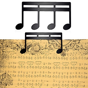 Metal Music Book Clip, Music Stand Clips Sheet Music Clips for Outdoor Playing, Note Paper, Books Piano, Guitar, Violin, Keyboard (Black)
