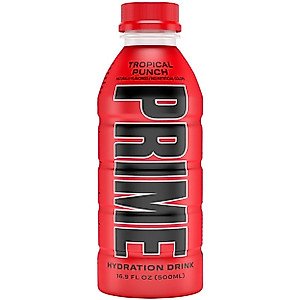 Prime Hydration Drink Tropical Punch, 16.9oz Bottles, 6 Units, With V2U Custom Koozie