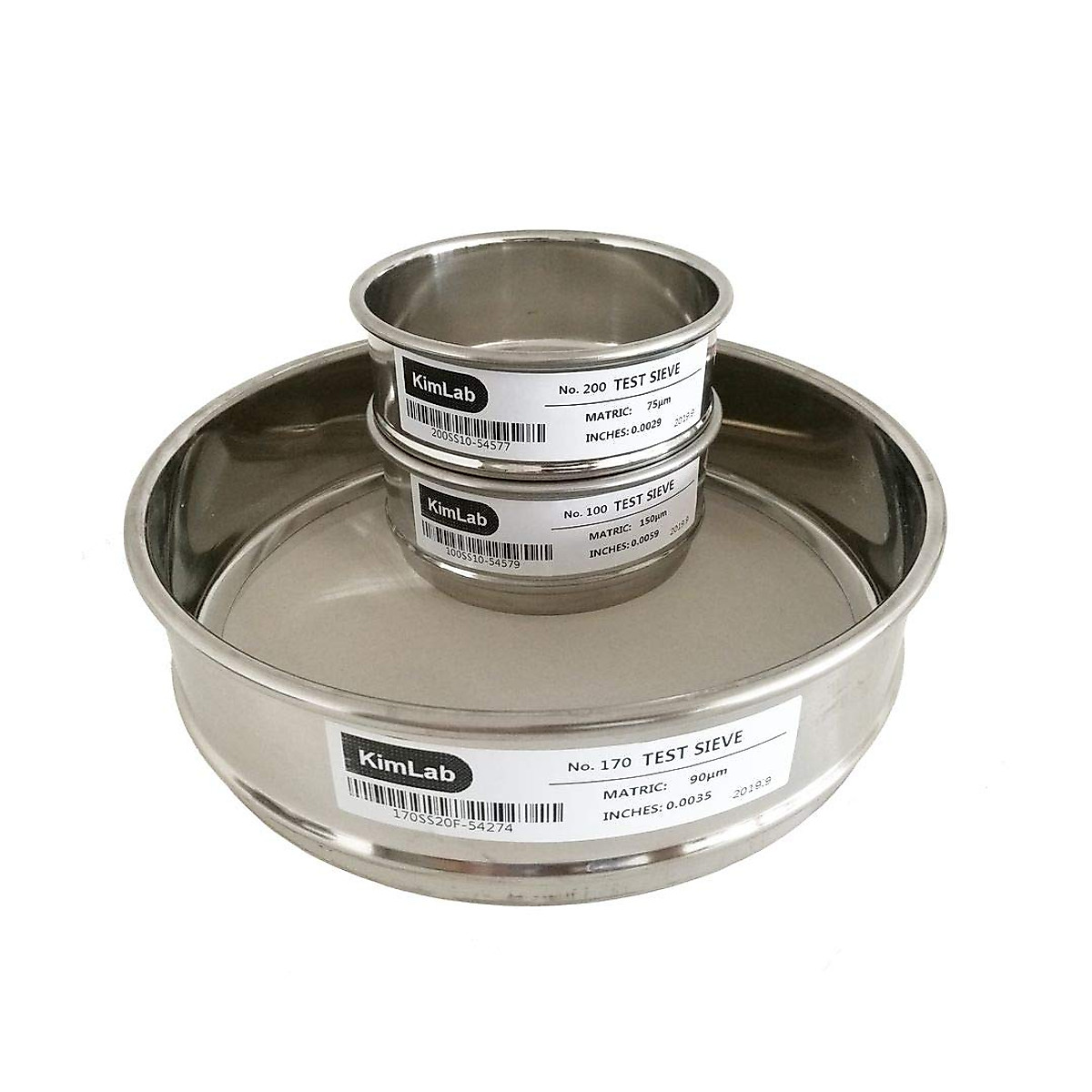 KimLab SS10 Φ10cm Test Sieve Catch Pan and Lid