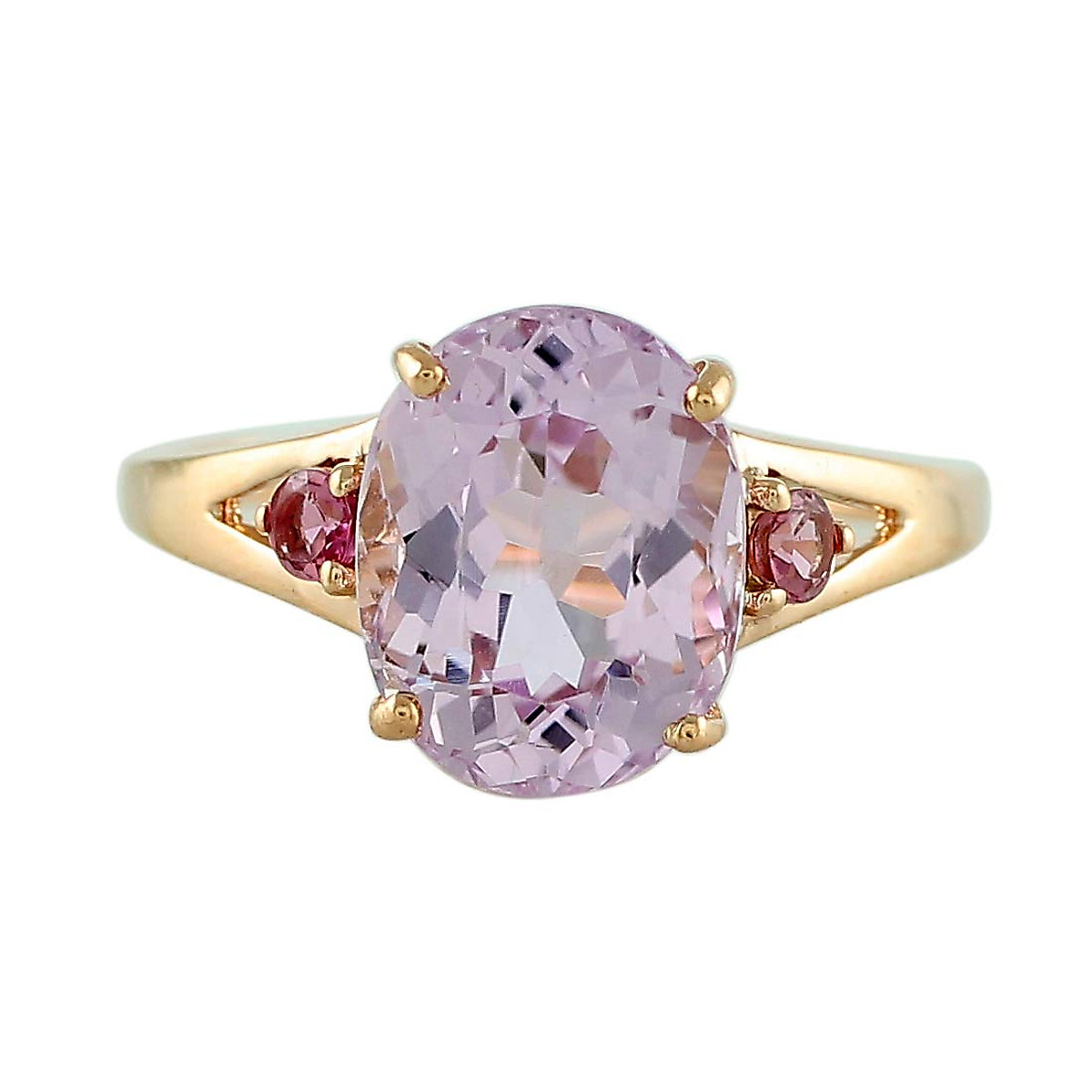 Carillon Kunzite Oval Shape 9X11MM Natural Earth Mined Gemstone 10K Rose Gold Ring Unique Jewelry for Women & Men