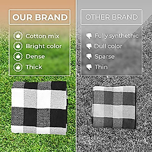 BEZON Buffalo Plaid Door Mat - 24x36 Cotton Buffalo Plaid Rug for Outdoor/Indoor, Checkered Rug, Welcome Door Mat for Front Porch, Kitchen, Laundry, Farmhouse, Home Entryway, Black & White