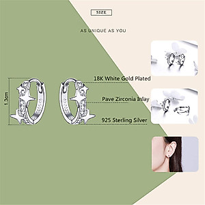 Star Cubic Zirconia Huggie Hoop Earrings for Women Teen Girls Sterling Silver Constellation Cartilage Cute Charms CZ Sleeper Small Hoop Dainty Stars Earrings Hypoallergenic Sensitive Ear Jewelry